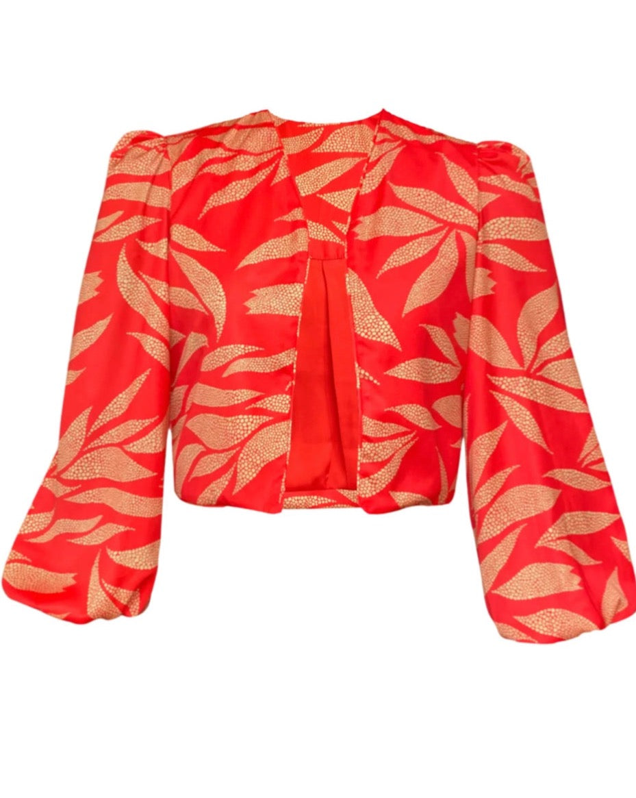 Allegra jacket - Red/Pistachio | Claire Mischevani